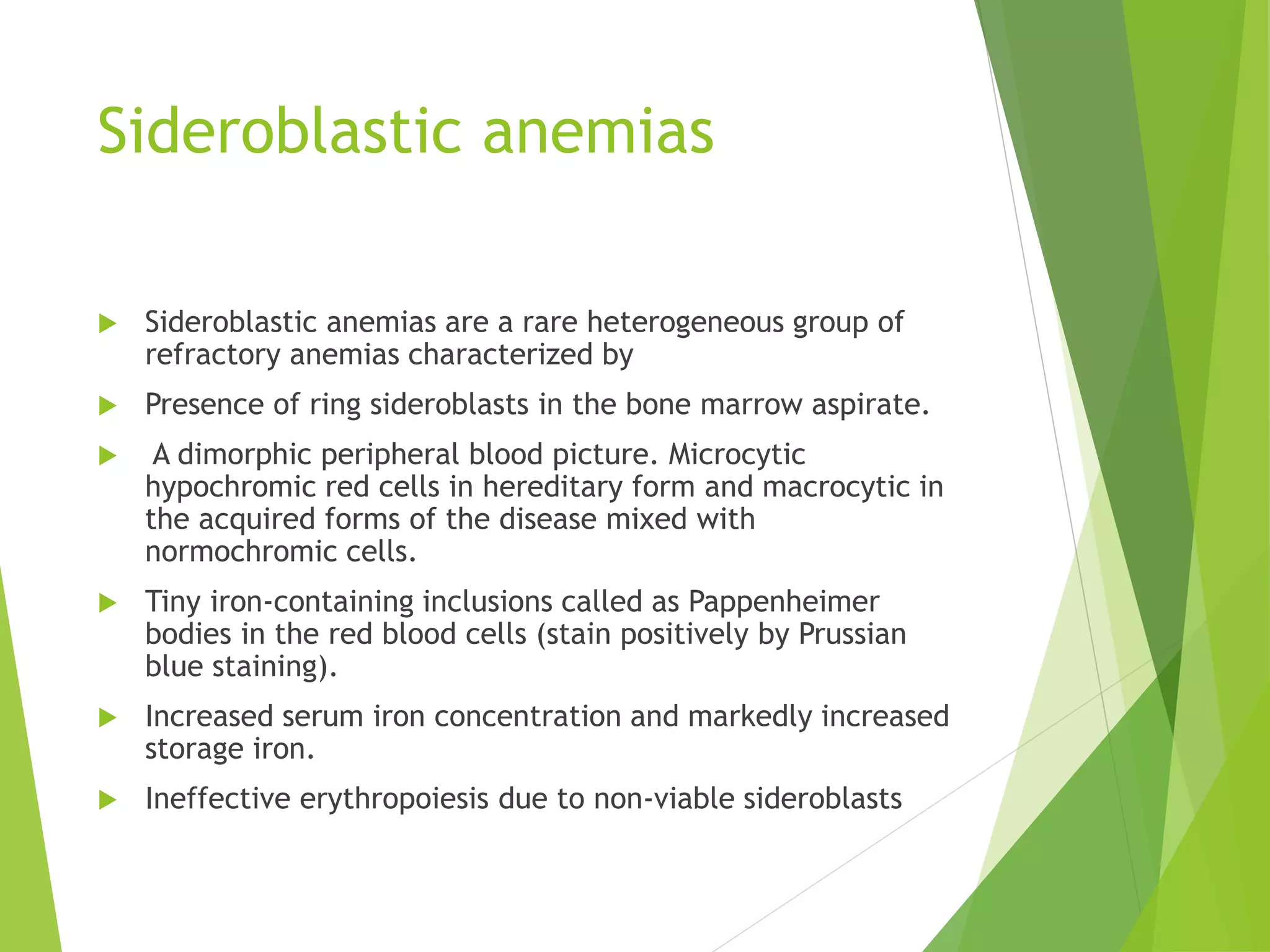 sideroblastic anemia | PPTX | Blood Disorders | Diseases and Conditions