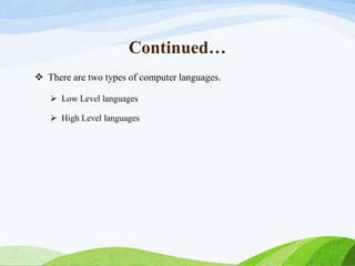 Introduction to Computers Lecture # 12 | PPT