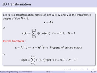 Lecture 12 (Image transformation) | PDF