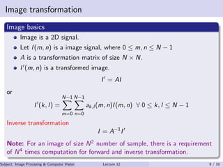 Lecture 12 (Image transformation) | PDF