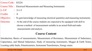 Electrical measuring instruments introduction | PDF