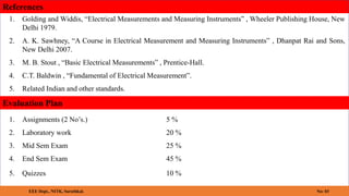 Electrical measuring instruments introduction | PDF
