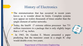 Lecture # 1 Introduction to Electronics (Semiconductors) | PPTX
