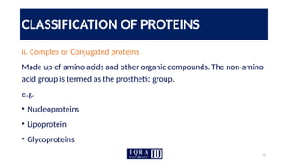 Lecture 12- proteins nomenclature classification and uses | PPTX