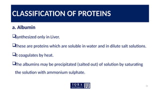 Lecture 12- proteins nomenclature classification and uses | PPTX