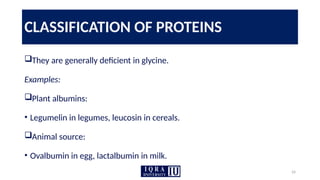 Lecture 12- proteins nomenclature classification and uses | PPTX