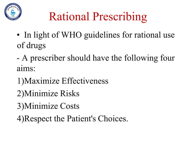 Rational use of drugs -1 | PPTX