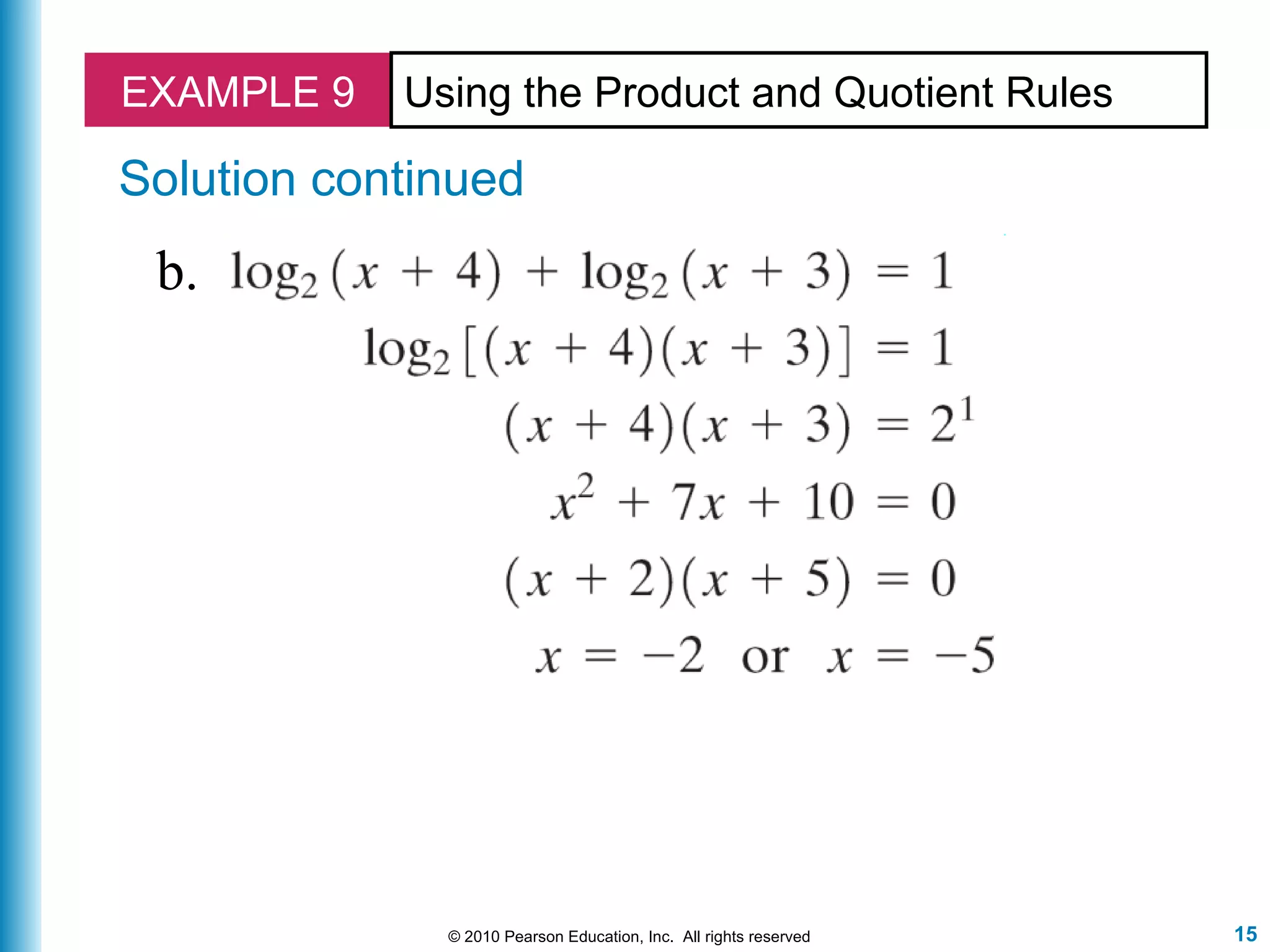 Lecture 12 Sections 45 Logarithmic Equations Ppt Physics Science