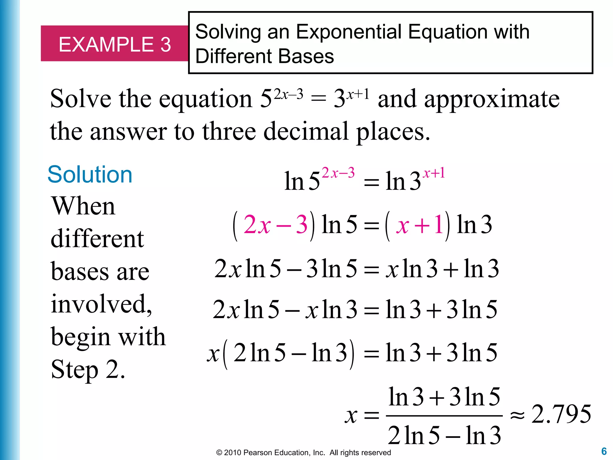 Lecture 12 sections 4.5 logarithmic equations | PPT