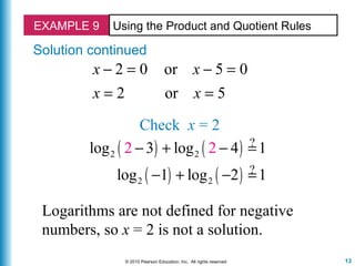Lecture 12 sections 4.5 logarithmic equations | PPT | Physics | Science