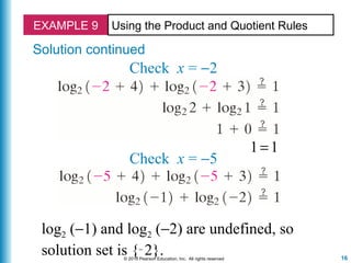 Lecture 12 sections 4.5 logarithmic equations | PPT | Physics | Science