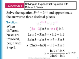 Lecture 12 sections 4.5 logarithmic equations | PPT | Physics | Science