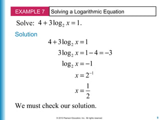 Lecture 12 sections 4.5 logarithmic equations | PPT | Physics | Science
