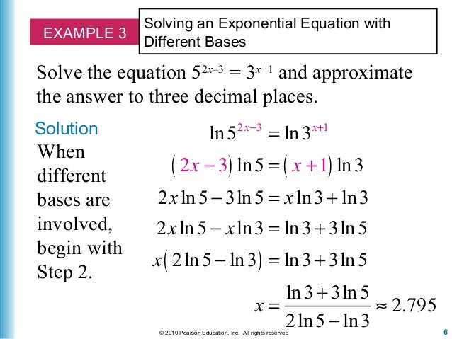 Lecture 12 sections 4.5 logarithmic equations
