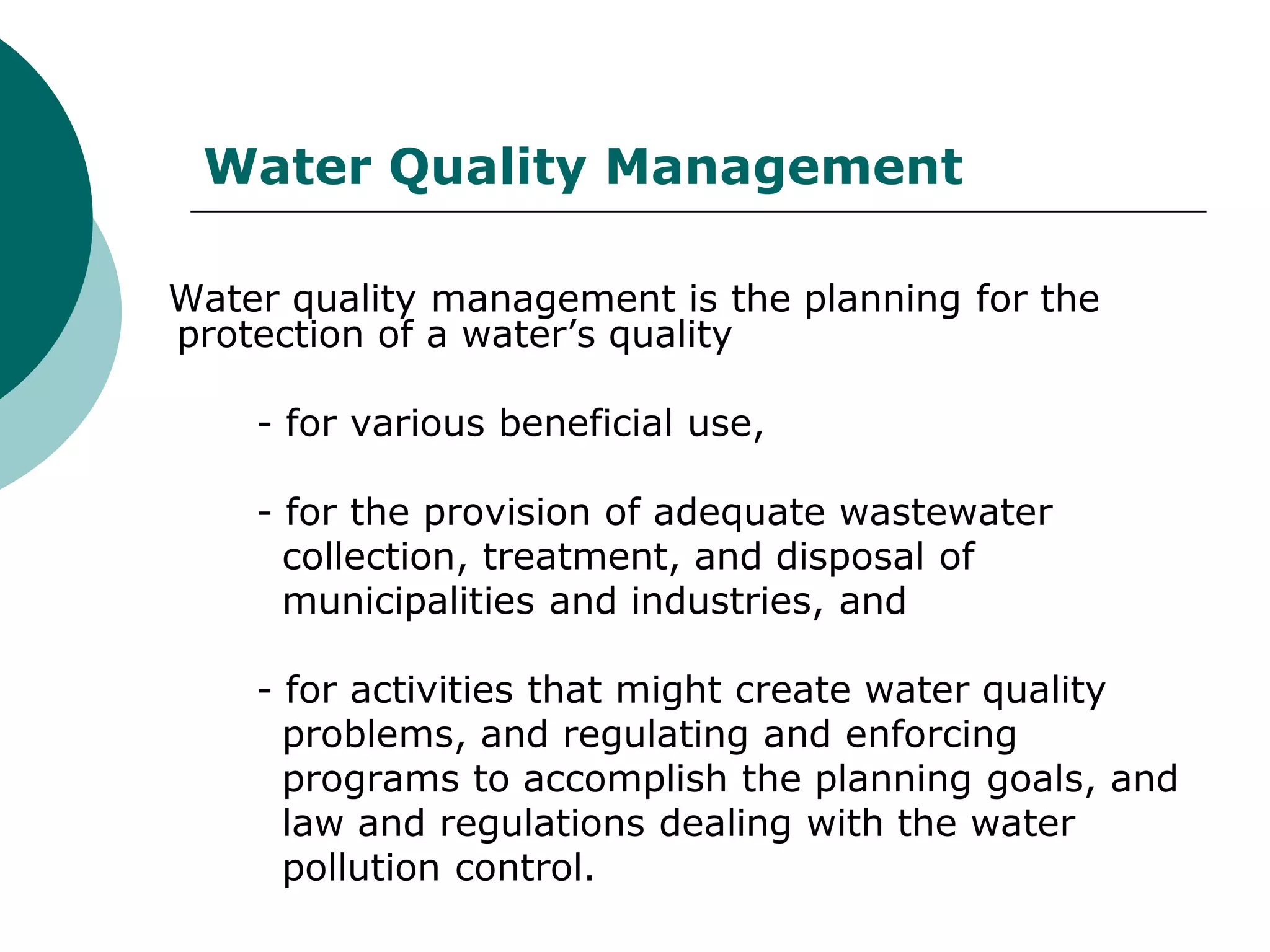 Lecture 12. water quality | PDF
