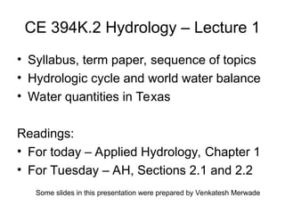 Basic Hydrology for Civil Engineering Students | PPT