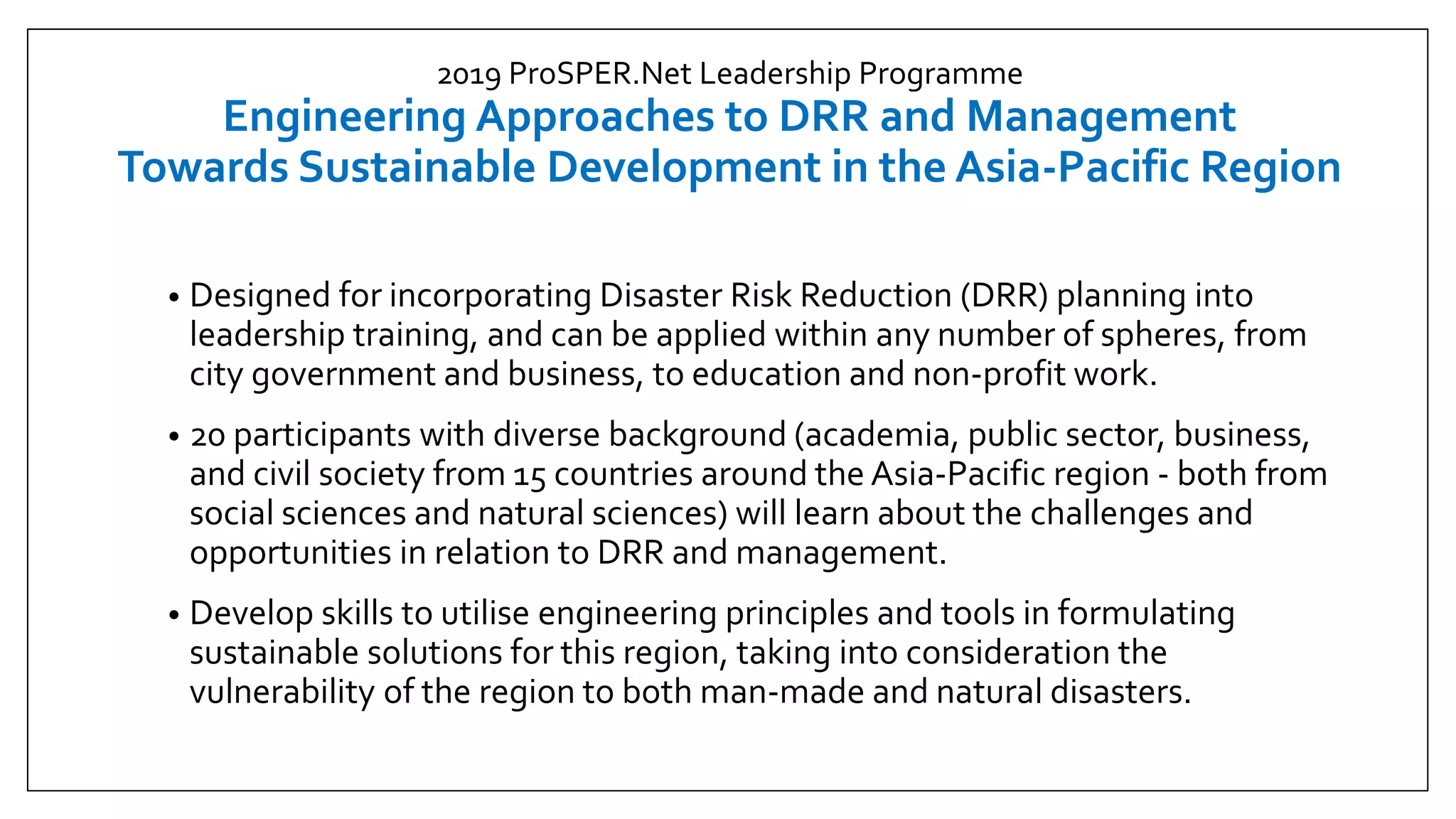 Introduction to ‘Engineering Approaches to Disaster Risk Reduction and ...