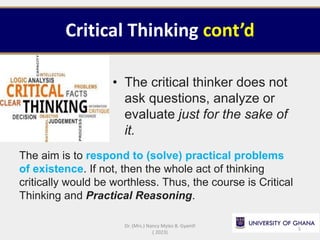 CRITICAL THINKING AND PRACTICAL REASONING ( LOGIC REASONING) | PDF