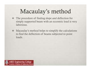 Lecture 12 deflection in beams | PDF