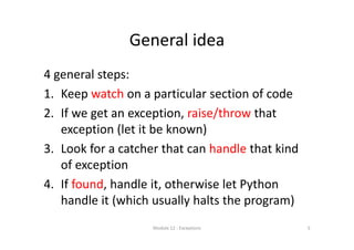 Lecture 12 exceptions | PDF