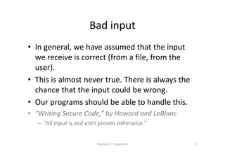 Lecture 12 exceptions | PDF