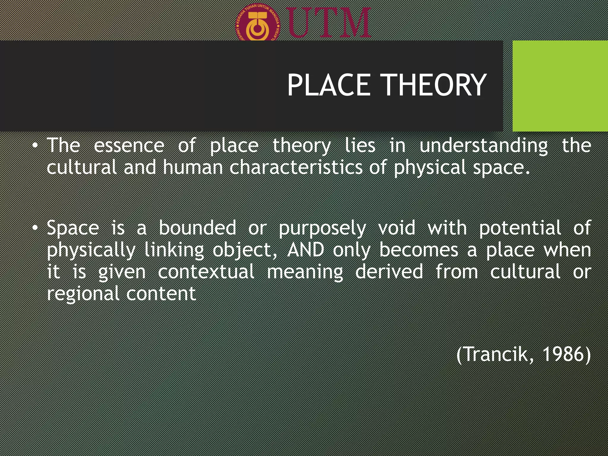 Lecture 12 Theories of Urban Spatial Design | PDF