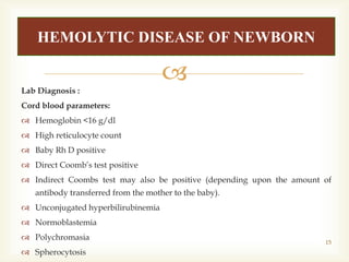 Hemolytic Disease of newborn .. In which Hemolysis if RBC Occurs | PPTX