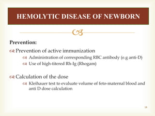 Hemolytic Disease of newborn .. In which Hemolysis if RBC Occurs | PPTX