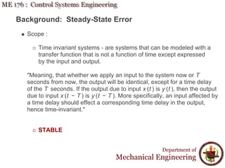Lecture12me1766steadystateerror 12555290178452-phpapp03 | PDF