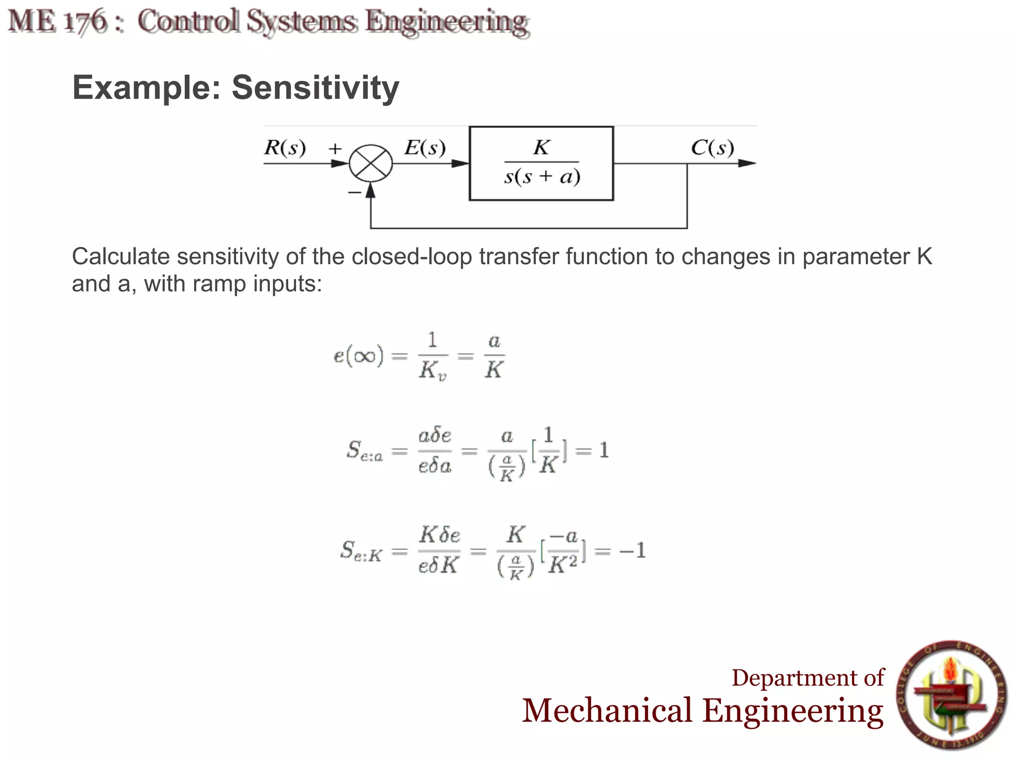 Lecture 12 ME 176 6 Steady State Error | PDF