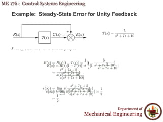 Lecture 12 ME 176 6 Steady State Error | PDF