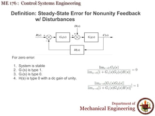 Lecture 12 ME 176 6 Steady State Error | PDF