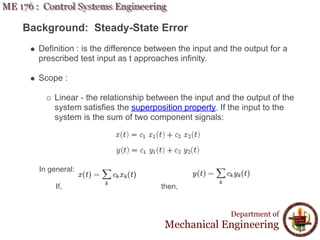 Lecture 12 ME 176 6 Steady State Error | PDF