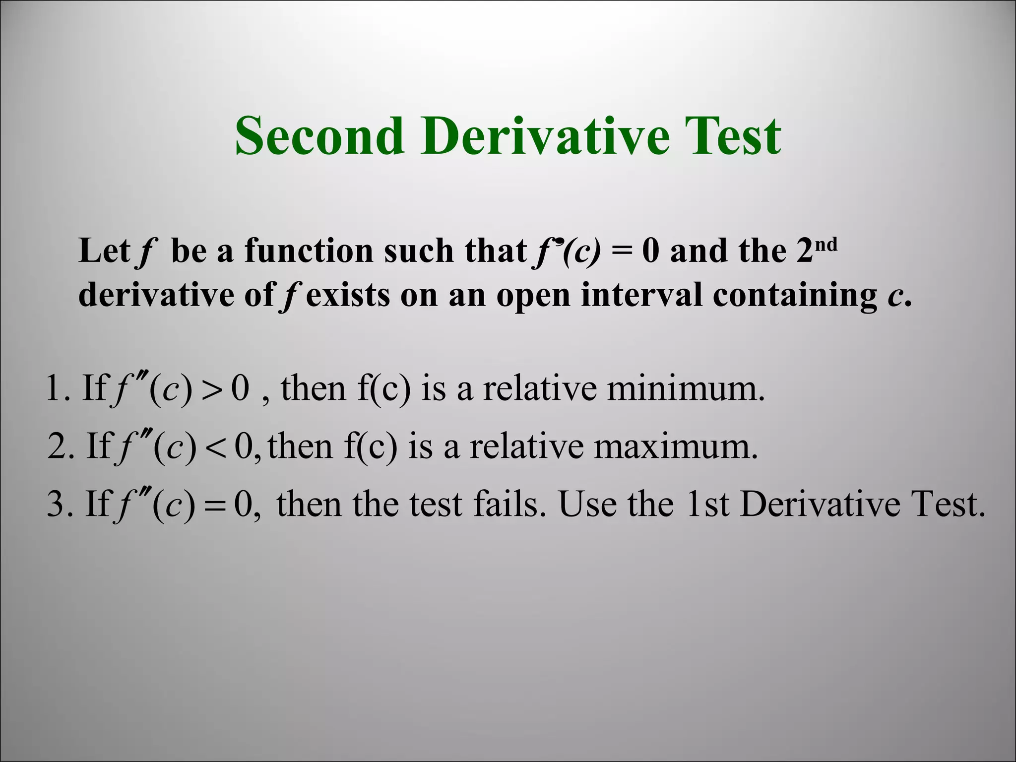 Lecture 12(point of inflection and concavity) | PPT