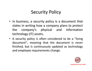 Lecture 12 security policy | PPT