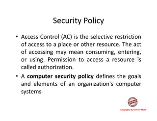 Lecture 12 security policy | PPT