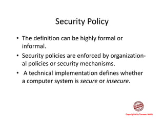Lecture 12 security policy | PPT