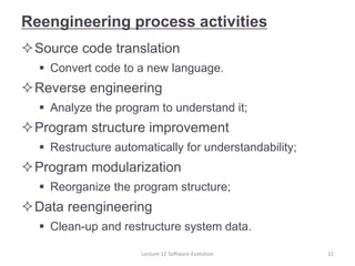 Lecture 12 Software Engineering Evolution | PDF