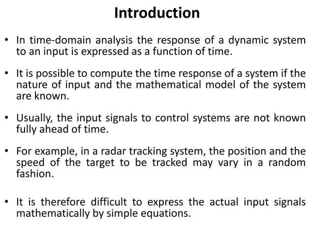 Lecture 12 time_domain_analysis_of_control_systems | PPTX | Physics | Science