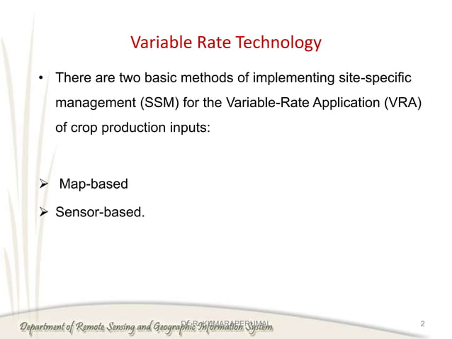 Lecture 12 Variable Rate Technology.ppttt | PPT | Computer Software and Applications | Computing