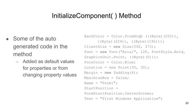 LECTURE 12 WINDOWS FORMS PART 2.pptx | Operating Systems | Computer ...