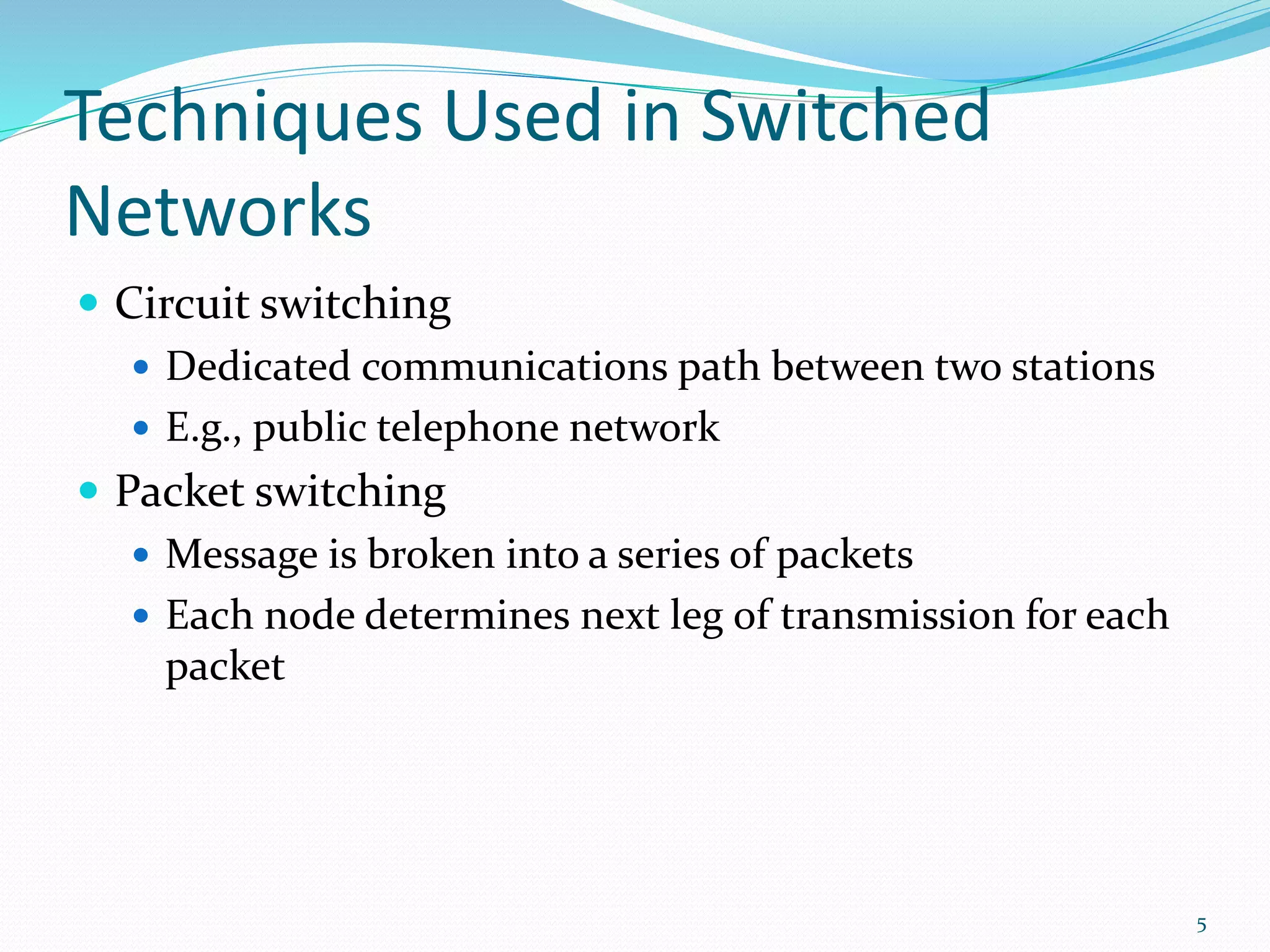 Switching Techniques Lecture12,wireless | PPTX | Computer Networking | Computing