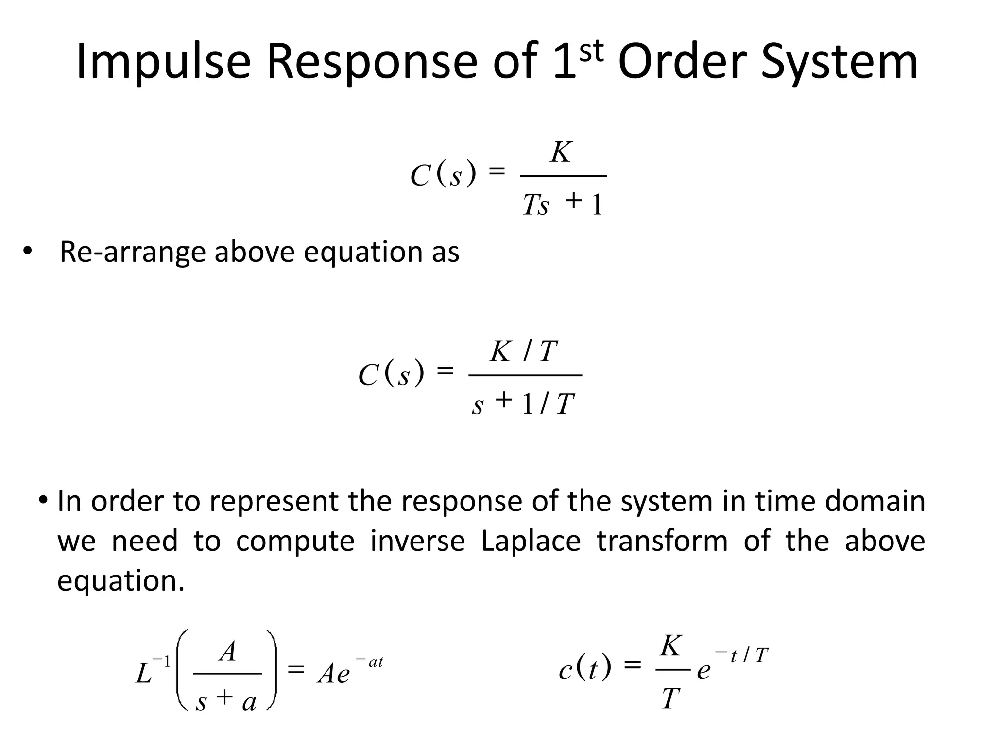 Lecture 13 14-time_domain_analysis_of_1st_order_systems | PPTX
