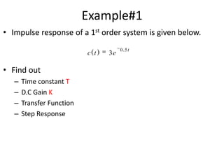 Lecture 13 14-time_domain_analysis_of_1st_order_systems | PPTX