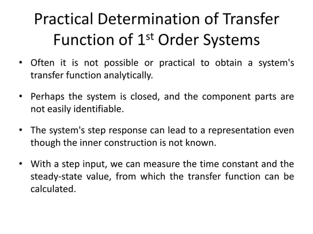 Lecture 13 14-time_domain_analysis_of_1st_order_systems | PPTX | Chemistry | Science