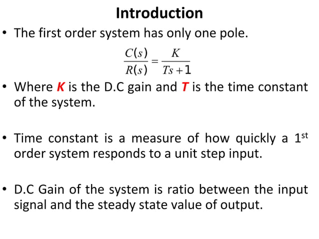 Lecture 13 14-time_domain_analysis_of_1st_order_systems | PPTX ...