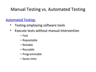 Software Engineering (Software Quality Assurance & Testing ...