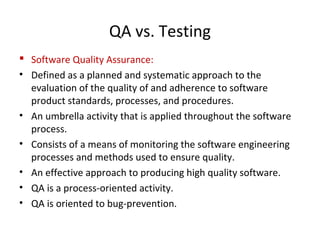 Software Engineering (Software Quality Assurance & Testing ...