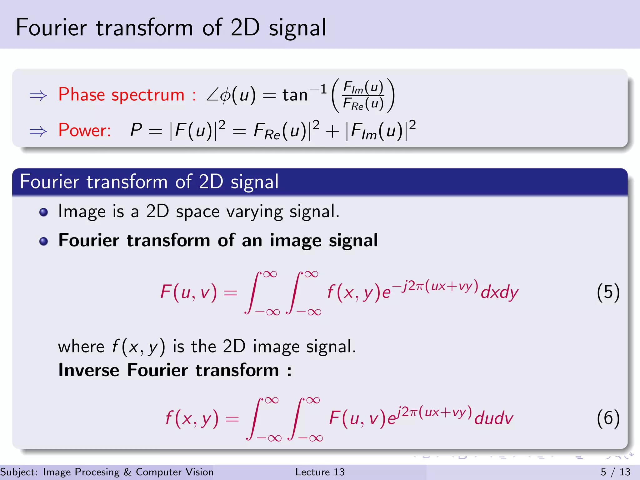 Lecture 13 Usage Of Fourier Transform In Image Processing Pdf Graphics Software Computer