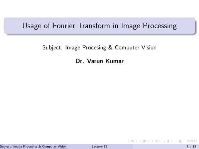 Lecture 13 (Usage of Fourier transform in image processing) | PDF | Graphics Software | Computer ...